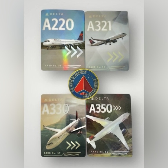Delta | Other | 4 Delta Air Lines Pilot Cards Airbus A22 A32 A330 A350 ...
